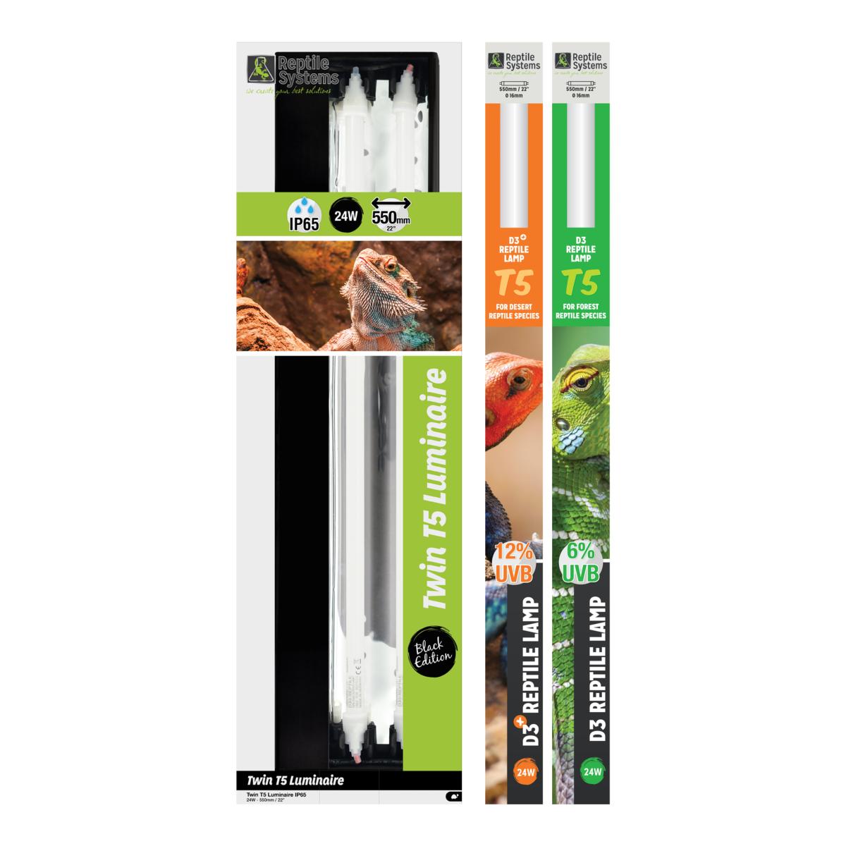 Lot : Twin T5 Luminaire + T5 6% + T5 12%